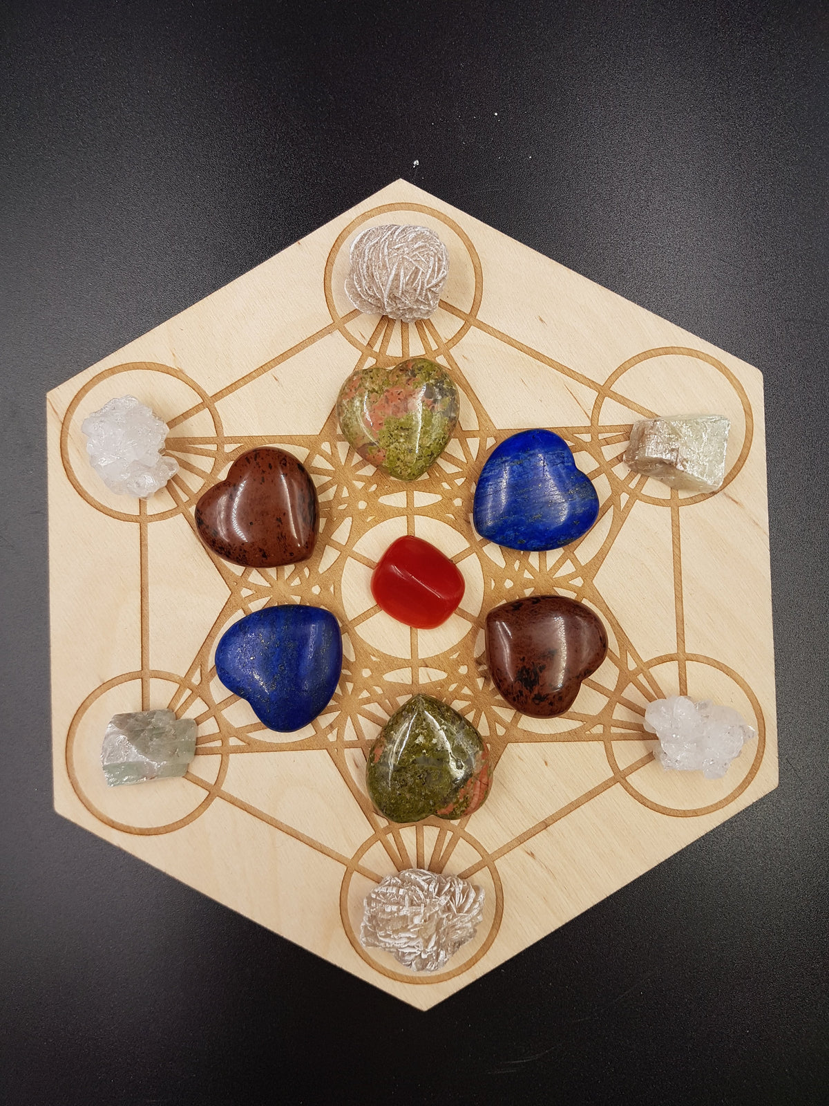 Metatron's Cube Crystal Grid Plate | Sage Stone Malas