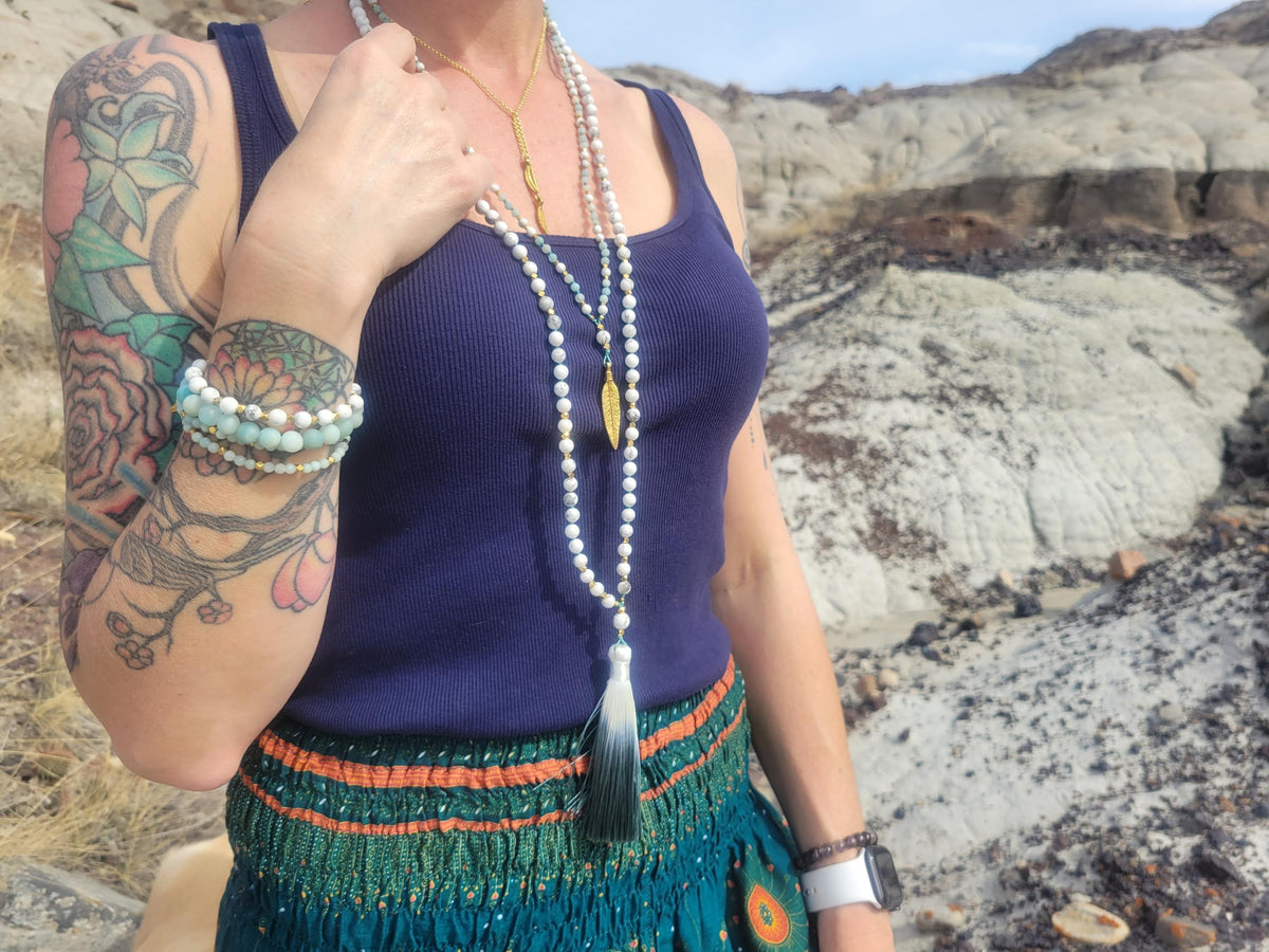 The Flora Collection Bloom Mala | Sage Stone Malas