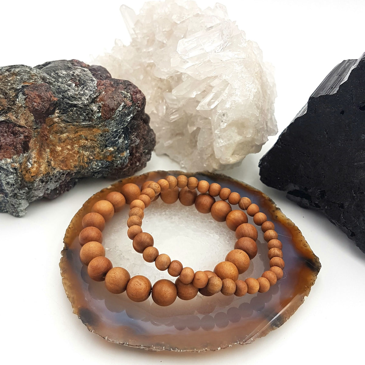 Sandalwood Mala Bracelet | Sage Stone Malas