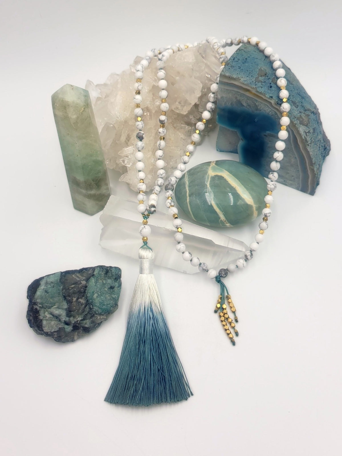 The Flora Collection Bloom Mala | Sage Stone Malas